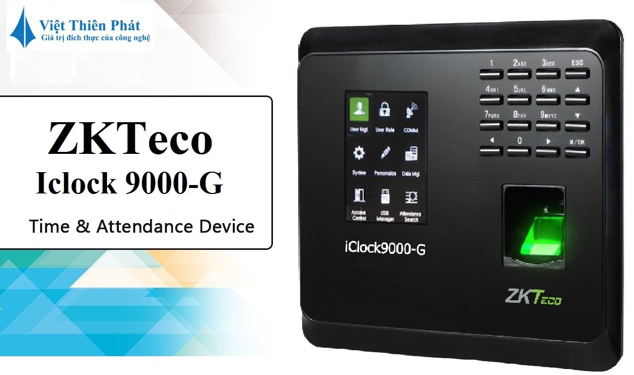 Máy chấm công vân tay và thẻ Zkteco Iclock 9000-G | An Ninh 365